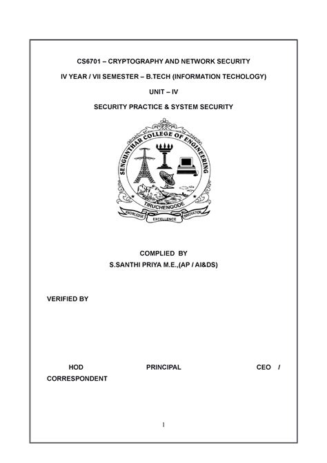 Unit Iv Unit Iv Cs6701 Cryptography And Network Security Iv Year