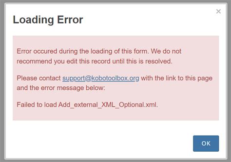 Failed To Load Addexternalxmloptionalxml Data Management