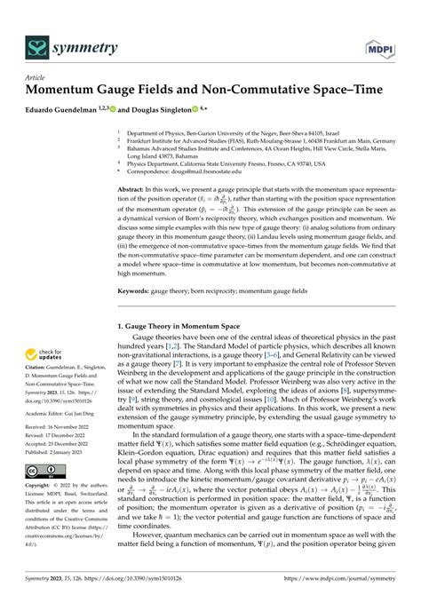 Pdf Momentum Gauge Fields And Non Commutative Spacetime