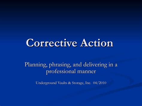 Corrective Action 2010 Ppt