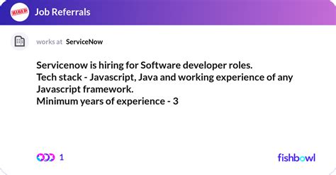 Servicenow Is Hiring For Software Developer Roles Fishbowl
