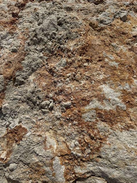 Geological Formation Displaying Rich Textures And Earthy Colors At A Natural Location Stock