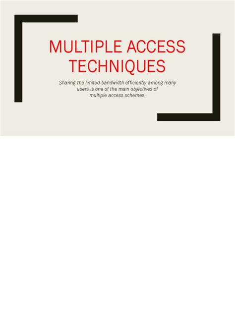 multiple access techniques 1 pdf pdf
