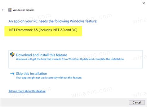 Install Net Framework 35 In Windows 10
