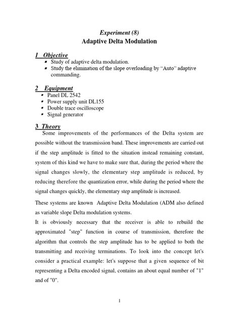 S02exp02adaptive Delta Modulation Pdf Modulation Amplifier