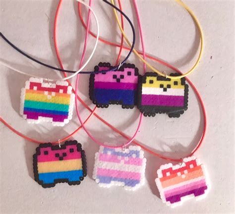 Lgbt Mini Frog Necklace Perler Beads Pixel Art Lgbtq Flags Froggy Iron