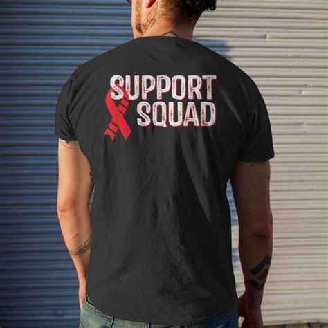 Squamous Cell Carcinoma Awareness Support Squad Mens Back Print T Shirt Mazezy