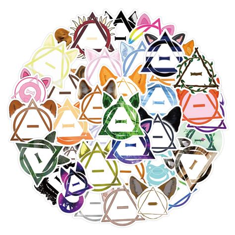 50pcs Therian Theta Delta Therianthropy Logo Graffiti Stickers For