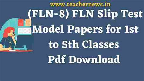 fln baseline test fln 8 fln slip test model papers for 1st to 5th