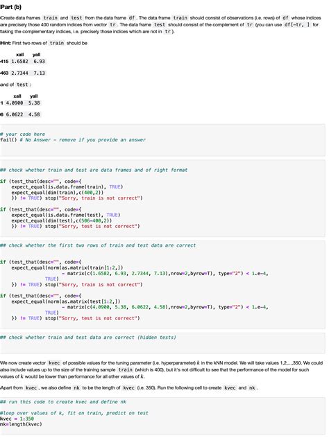 Solved Part Bcreate Data Frames Train And Test From The