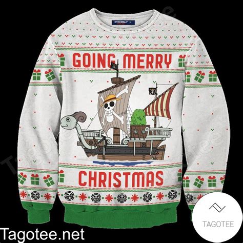 Going Merry One Piece Anime Xmas Ugly Christmas Sweater Tagotee