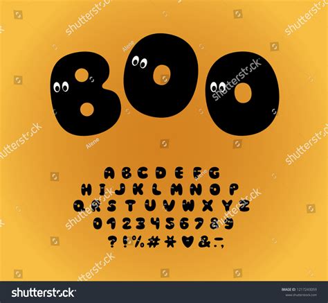 Alphabet Ghost Design Cartoon Style Letters Stock Vector Royalty Free 1217243059 Shutterstock