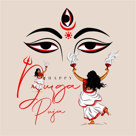 Premium Vector Bengali Woman Performing The Traditional Dhunuchi