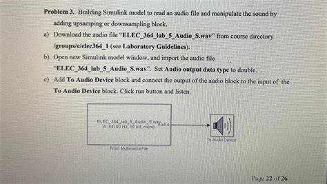 Problem 3 Building Simulink Model To Read An Audio
