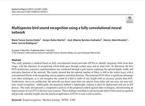 Multispecies Bird Sound Recognition Using A Fully Convolutional Neural Network Jose Alberto