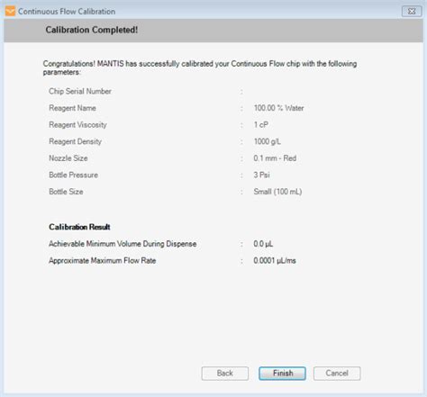 calibrating continuous flow chips