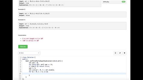 Partition Array Into Three Parts With Equal Sum Youtube