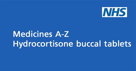 Hydrocortisone Buccal Tablets Steroid Medicine For Treating Mouth