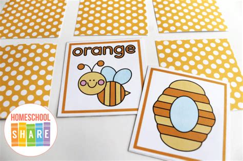 Bees And Hives Color Memory Game Printable Homeschool Share