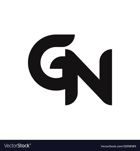 Gn Letter Logo Design With Simple Style Royalty Free Vector