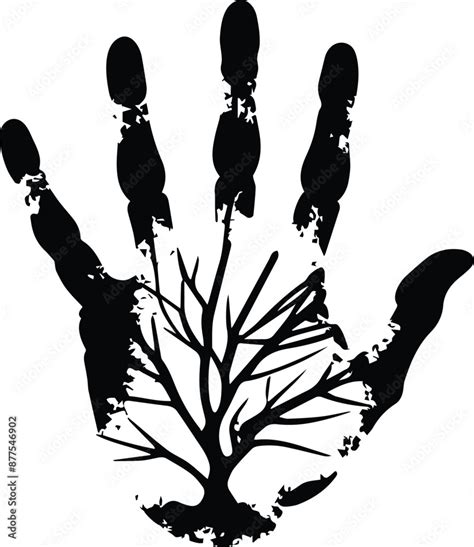 Hand Print Hand Tree Branches Embroidery Design Branch Tree Hand Svg Hand Design Instant