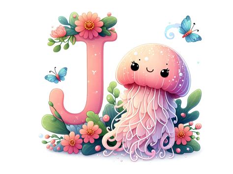 Alphabet Letter J With A Cute Little Jel Graphic By Ai Illustration
