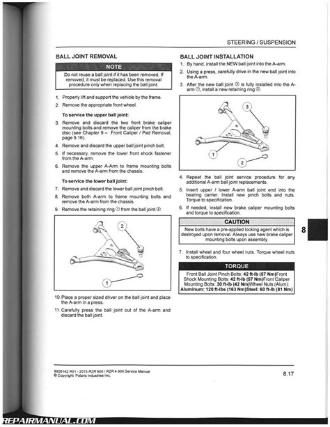 2015 Polaris Ranger Rzr 900 Rzr 4 900 Side By Side Service Manual