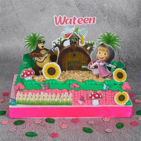 Masha And The Bear Rectangle Cake Fun And Flavorful Delight