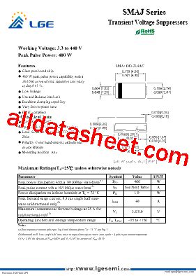 SMAJ190C Datasheet(PDF) - Shenzhen Luguang Electronic Technology Co., Ltd