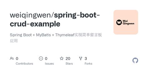 Github Weiqingwenspring Boot Crud Example Spring Boot Mybatis