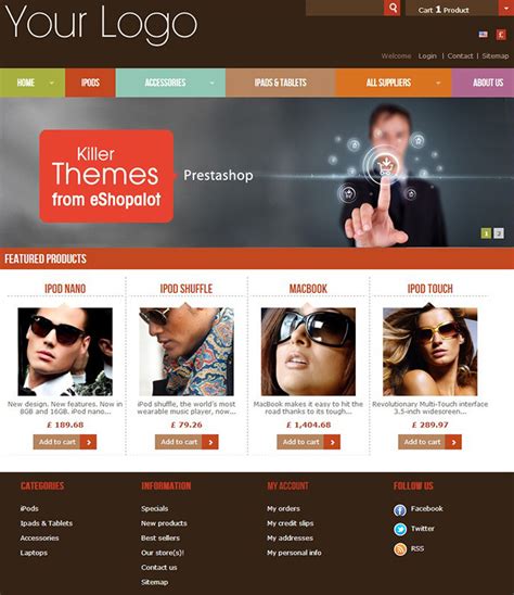 Uptown Responsive Free Prestashop Theme 15x Eshopalot Prestashop