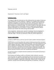 Experiment 6 Lab Report Docx Chemistry Lab 103 Experiment 6 How Does It Look Lab Report