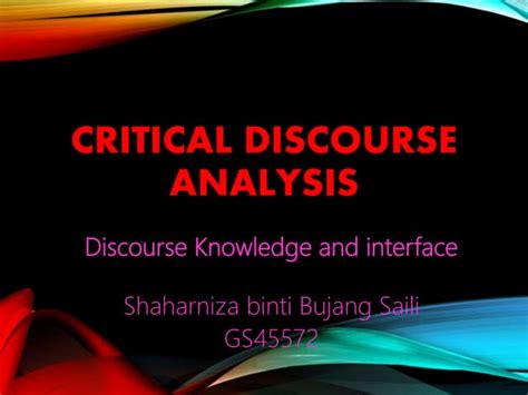 criticl discourse analysis cda pptx