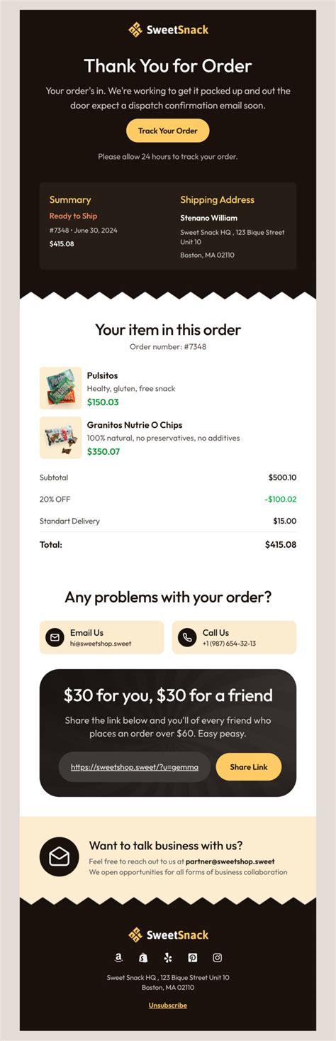 Free Html Email Templates For Order Confirmation Designmodo
