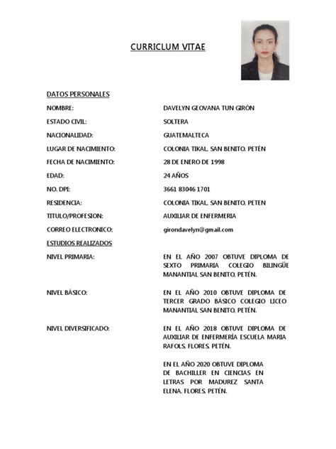 Curriclum Vitae Pdf