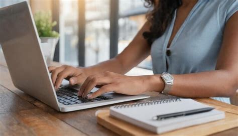 Premium Ai Image Woman Hands Typing On Laptop Computer Keyboard Online Working Surfing The