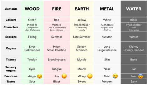 Wu Xing Five Elements Theory Whats Your