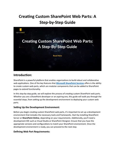Creating Custom Sharepoint Web Parts A Step By Step Guidepdf