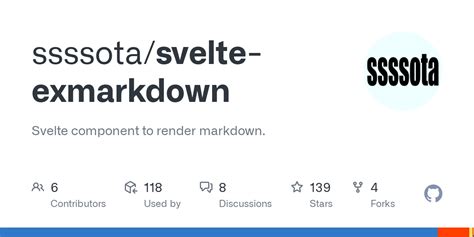 Github Ssssotasvelte Exmarkdown Svelte Component To Render Markdown