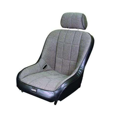 Race Trim Black Vinyl Tweed Fabric Wide Low Back Seat Cover Empi