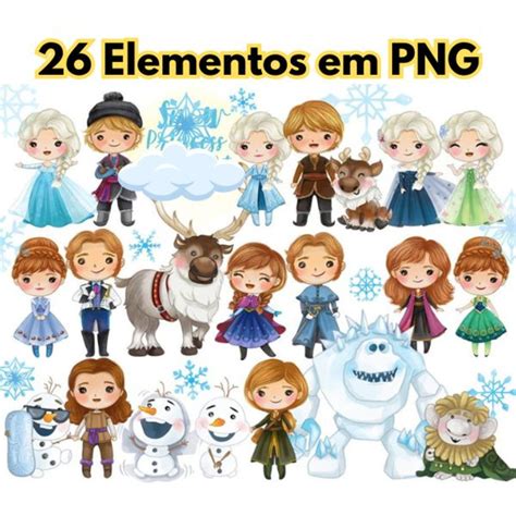 Arquivo Digital 3575 Kit Elementos Frozen Aquarela Elo7