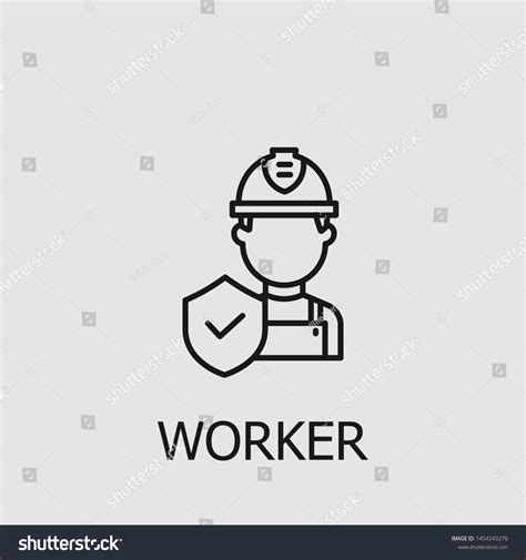 Outline Worker Vector Icon Worker Illustration Stock Vector Royalty Free 1454243276 Shutterstock