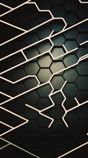 Stylish Hexagonal Line Pattern Background Premium Ai Generated Image