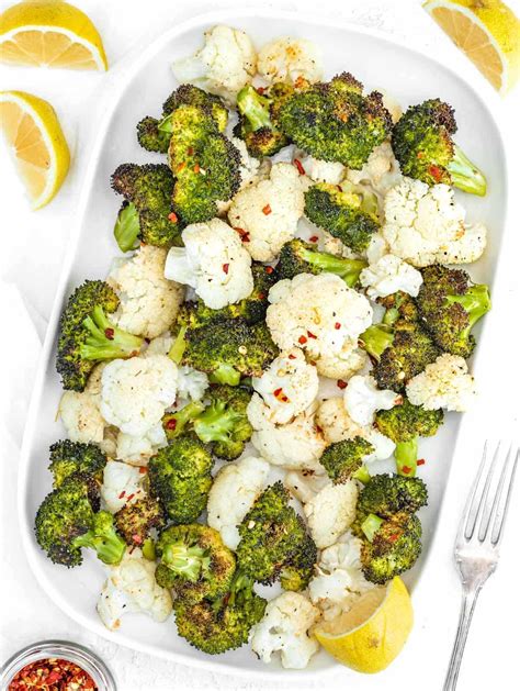 Roasted Broccoli And Cauliflower The Plant Based School