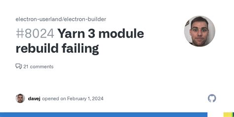 yarn 3 module rebuild failing · issue 8024 · electron userland