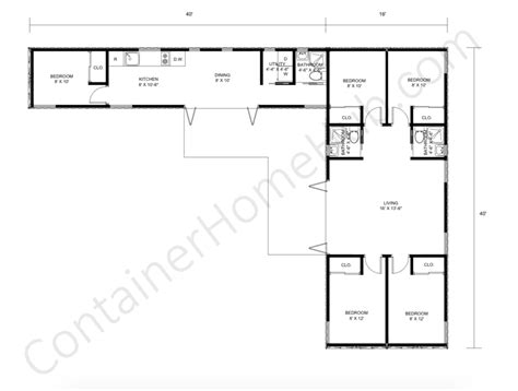 5 Bedroom Shipping Container Home Floor Plans