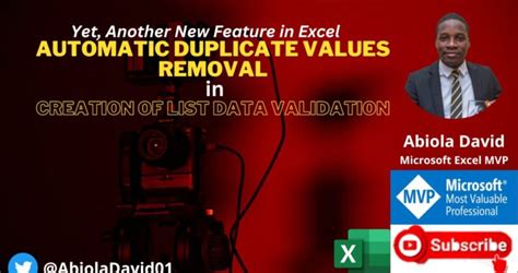 New Automatic Duplicate Values Removal In List Data Validation In Excel