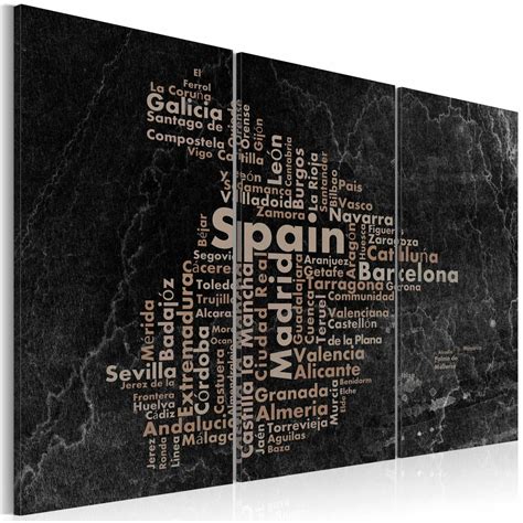 Tableau Texte Carte De Lespagne Sur Le Tableau Noir 90 X 60 Cm