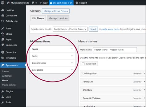 Create A Navigation Menu Elementor