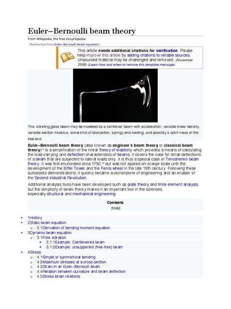 Euler Bernoulli Beam Theory Pdf Bending Beam Structure